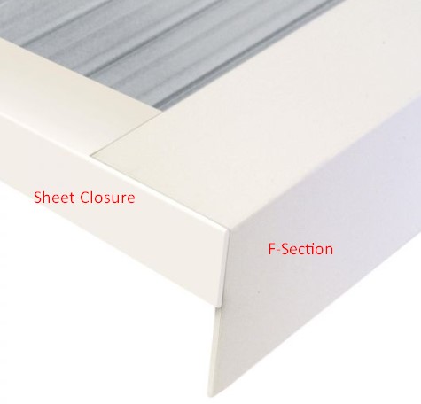 10mm White Aluminium F-Section